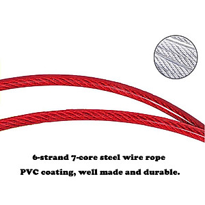 Love Dream Dog Tie Out Cable for Dogs Up to 125 Pounds, Super Heavy and Bite Resistant, 16ft Length Available Dog Lead Line for Yard, Camping, Park, Outside (16ft, Red)