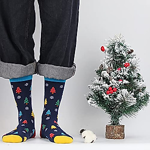 Knapfold Christmas Cushioned Socks For Men and Women, Fun Novelty Crew, Christmas Tree