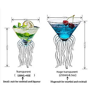 Octopus Martini Glass Creative Cocktail Drinkware Bar Goblet Tools (2 Transparent)