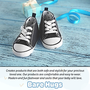 BARE HUGS Baby Boys Soft Infant Boat Shoe Style Loafer Blue Denim 3-6 Months