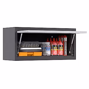 SUXXAN Metal Wall Cabinet with Up-flip Door,Wall-mounted Locker for Garage Workshop Kitchen（one cabinet