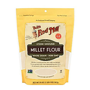 Bob's Red Mill Stone Ground Whole Grain, Millet Flour, 20 Ounce (Pack of 4)