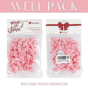 AIMUDI Pink Curly Bows 4" Valentine's Day Gift Bows Self Adhesive Baby Pink Bows for Baby Shower Twist Tie Bows for Treat Bags It is a Girl Gender Reveal Party Favors Decorations - 6 Counts