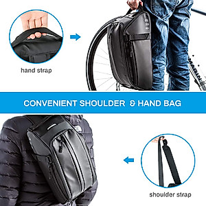 Number-one Bicycle Rear Rack Bag, 8L Multifunctional Waterproof Bike Rack Seat Bag Bike Saddle Bag Outdoor Bicycle Pannier Trunk Shoulder Handbag Bag (Black)