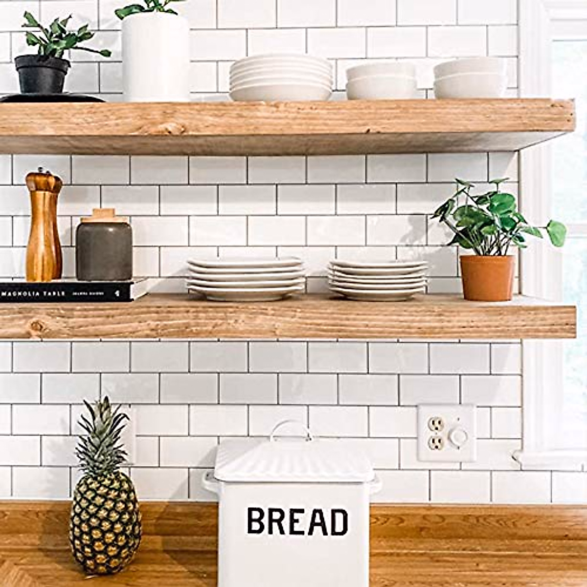 STICKGOO 10-Sheet Peel and Stick Subway Tile, Stick on Tiles Backsplash for Kitchen & Bathroom in White (Thicker Design)