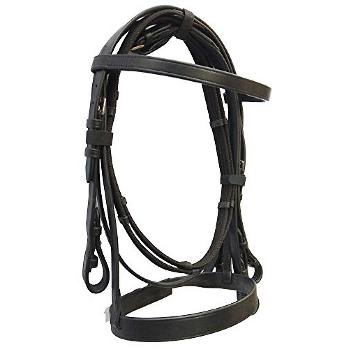 Black Leather Horse Bridle - Plain Hunter Bridle for Horses - COB Size