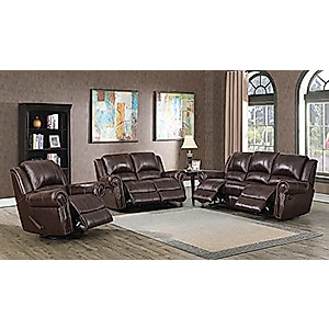 Coaster Furniture Sir Rawlinson Glider Loveseat with Nailhead Studs Dark Brown 650162