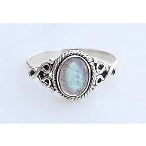 Labradorite Stone Ring 925 Sterling Silver Statement Ring For Women Handmade Rings Gemstone Christmas Promise Ring Size US 9 Gift For Her