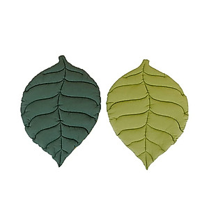 SSDHUA Cat Mattress Leaf Shape Cat Nest Cat and Dog Double-Sided Available Floor Mat Cover Pad Warm and Comfortable Cartoon Cat Bed Indoor Warm Accessories (Leaves)