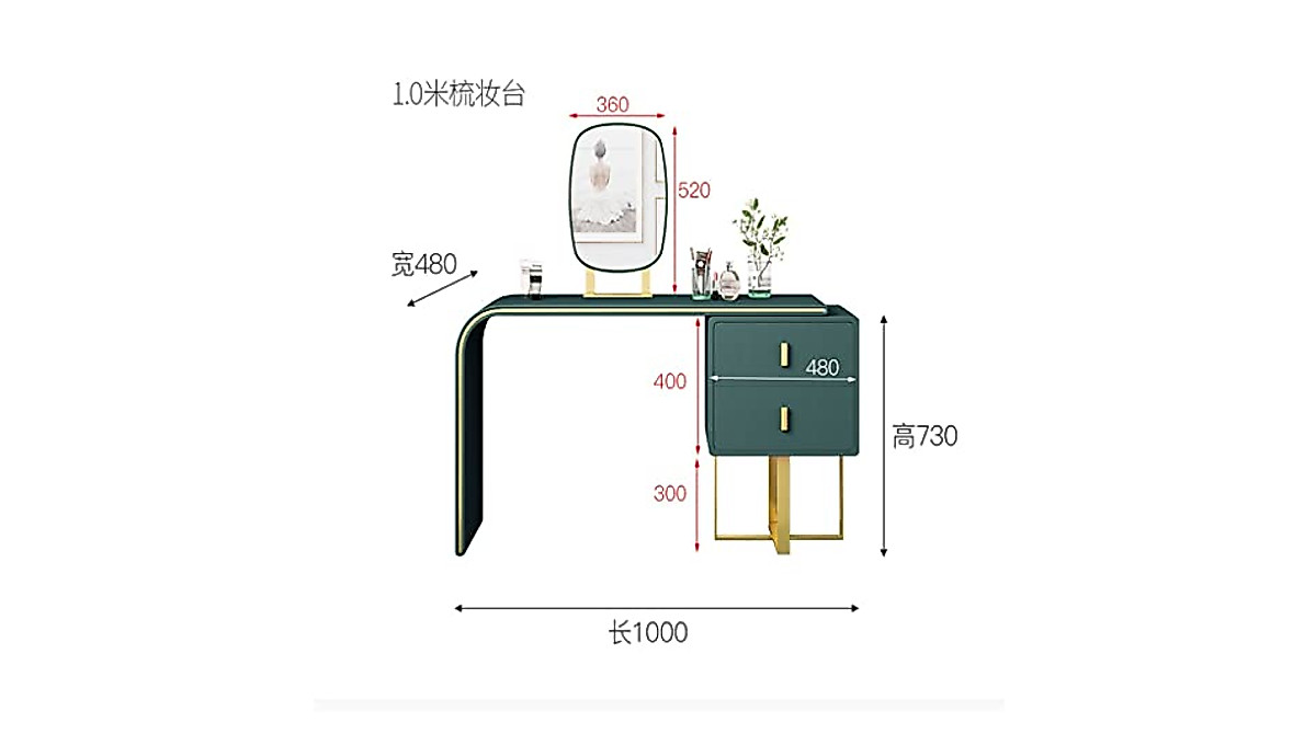 Scandinavian Solid Wood Dressing Table for Versatile Use