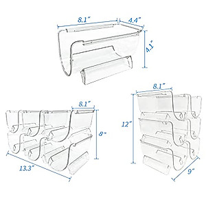 Sutekus 6 Pack Stackable Wine Rack Wine Holder Water Bottle Holder Plastic Counter Top Storage Organizer for Fridge, Cabinet, Pantry, Kitchen