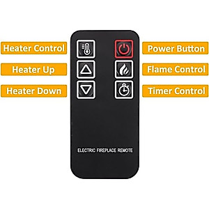 LGHM 23" Electric Fireplace, 3DInfrared Black Fireplace Electric Insert Heater, with Wireless Remote Control, Glass View, Adjustable Realistic Logs & Flames, Indoor, 1400w
