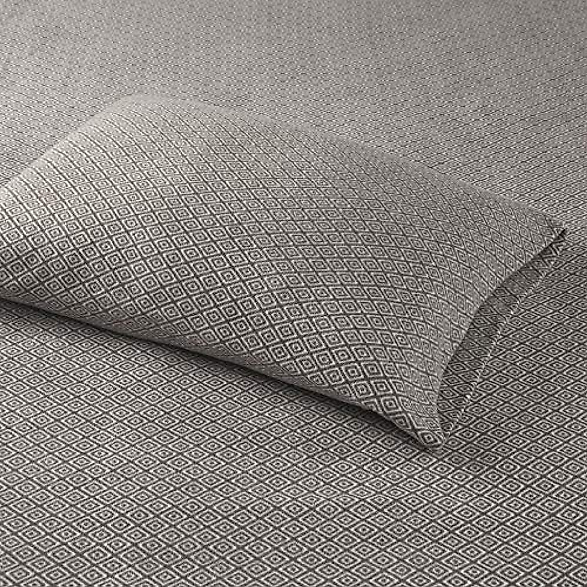 Sleep Philosophy True North Micro Fleece Bed Sheet Set, Warm, Sheets with 14" Deep Pocket, for Cold Season Cozy Sheet-Set, Matching Pillow Case, Twin, Grey Diamond, 3 Piece