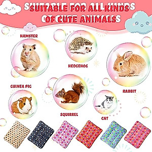 Yulejo 6 Pieces Guinea Pig Bed Plush Hamster Mat Bunny Bed Small Animal Sleeping Bedding Pads with Cleaning Dustpan Brush for Chinchilla Squirrel Hedgehog Small Animals (Cool Color, Star)