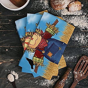 Fall Kitchen Towels Set of 2 Crow Scarecrow Pumpkin Dish Towels and Dishcloths Sets Decorative Tea Towel Sunflower Wheat Absorbent Hand Towels for Kitchen Drying Bathroom Thanksgiving Decor Gift 18x28