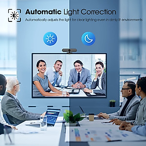 1080P Streaming Webcam with 4 Microphones, Advanced Autofocus, Privacy Shutter and Tripod - Perfect for PC, Laptop and Desktop Computer, with Noise Reduction and Super Stereo Mic