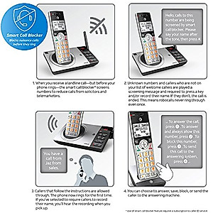 AT&T CL83207 DECT 6.0 Expandable Cordless Phone with Smart Call Blocker, Silver/Black with 2 Handsets