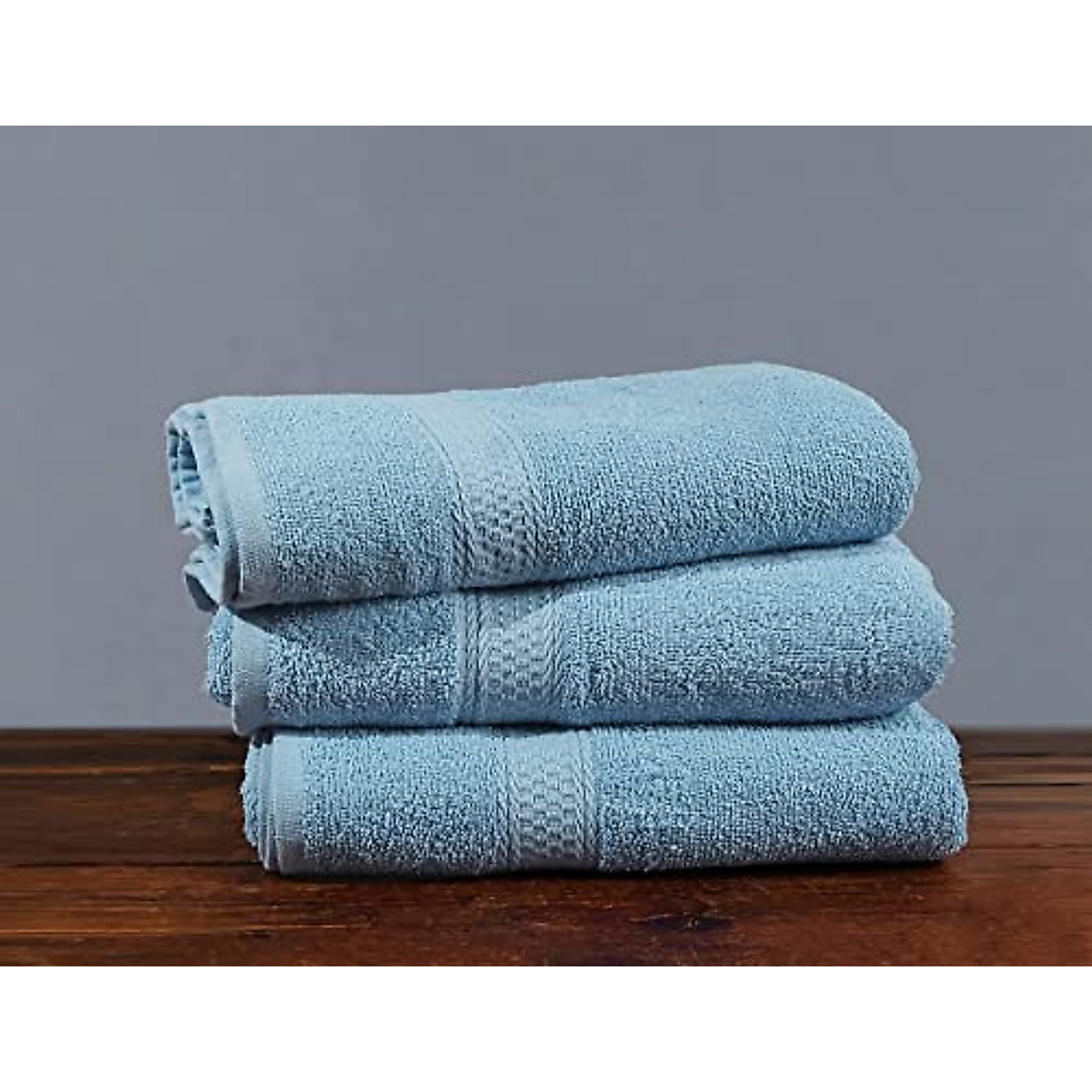 Brooklyn Linen 100% Cotton Bath Towels Set for Bathroom, 24x48 in Bath Towels 6 Pack, Large Hand Towels, Soft Absorbent, Premium Quality Aqua Blue Bath Towels