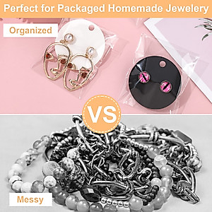 Tenare 300 Sets Earring Display Cards for Selling 300 Pcs Round Cardboard Earring Holder Cards with 300 Pcs Sealing Bag 3 Colors Blank Kraft Paper Earring Display Tags for Ear Studs and Earrings