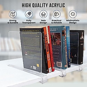 SC Shiza Care 8 Pcs Acrylic Shelf Dividers for Closet Organization - Clear Closet Organizer for Shelves - Suitable for Max 0.8 inch Thick Wooden Shelves in Bathroom, Kitchen, Bedroom, Office