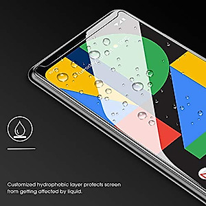 OMOTON [4 Pack Screen Protector for Google Pixel 4 (5.7 Inch), Tempered Glass/Alignment Frame/Scratch Resistant/Only Cover Display Area
