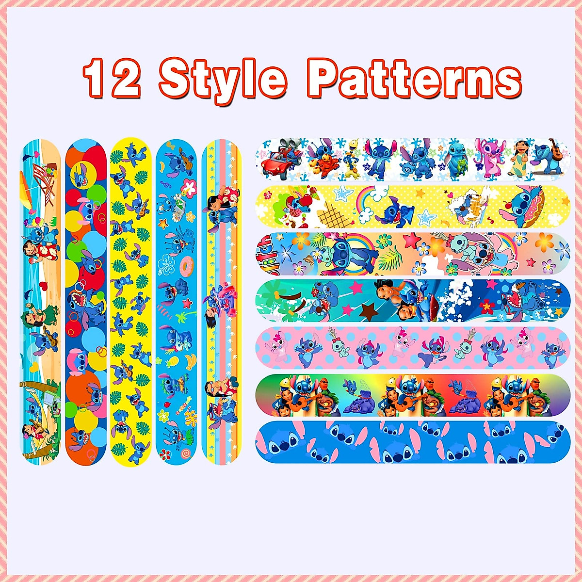 86 PCS Stitch Inspired Party Favors Gift Set, 36 PCS Stitch Theme Slap Bracelets 50 Stickers, Stitch Birthday Decorations Party Supplies, Stitch Goodie Candy Bag Stuffers School Prize for Kids