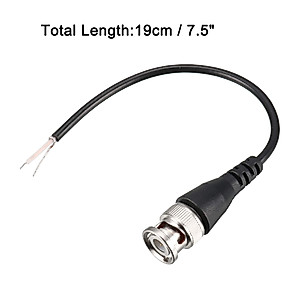 uxcell 5Pcs 19cm 1 Male BNC Video Coaxial Extension Connector Cable for Video Camera CCTV