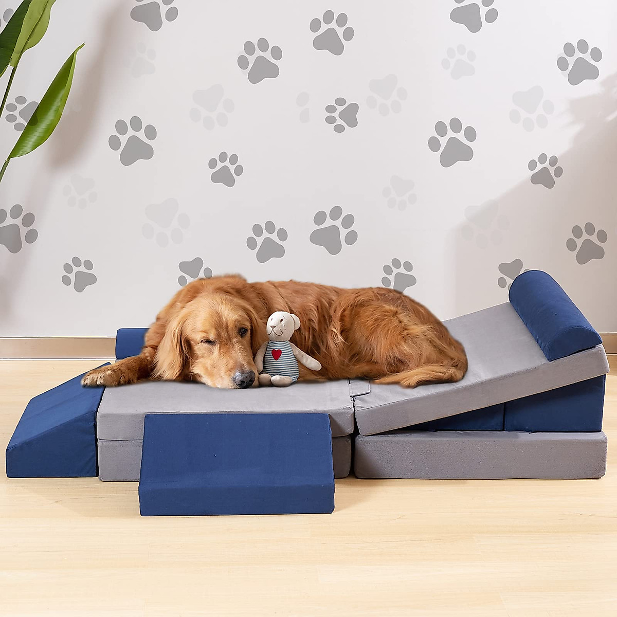 Annualring Kids Play Couch, 9 pcs Toddler Couch Sofa for Kids Imaginative Furniture Play Set for Creative Kids,Toddler to Teen Bedroom Furniture, Climbing Floor Cushion Foam Play Couch Indoor Outdoor