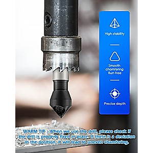 Countersink Drill Bit, TiAlN Coatied M35 Cobalt Steel Bit, 82 Degree Point Angle, 3/8" Round Shank, 1/2" Body Diameter for Hard Metal Wood Plastic Glass Deburring Chamfer Tool (82 Degree)