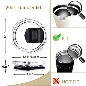 FXTNKYY 2Pcs Tumbler Lid,Yeti Lids 20 oz Replacement Lid,Fits YETI Rambler Or Old Style Rtic Coffee Tumbler,Replacement Magnetic Slider, Magnetic Spill Proof Tumbler Cover (20 oz, 2Pcs Black)