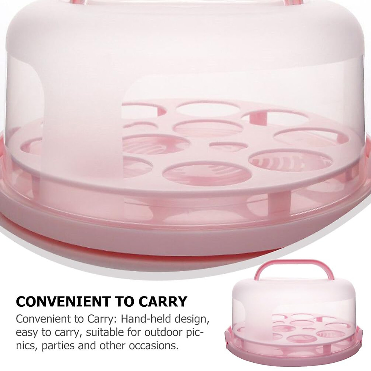 UPKOCH Clear Cake Carrier Cake Container Birthday Cake Case Cake Carrying Case Handheld Cake Case 10 Inch Cake Carrier Multi-function Cake Case Round Cake Carrier Cake Packing Holder