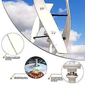 AISINILALAO 10000W Vertical Permanent Maglev Wind Turbine Generator,12V 24V 48V 220V with Controller High Efficiency Wind Generator for Courtyard Garden Lighting (White),48v