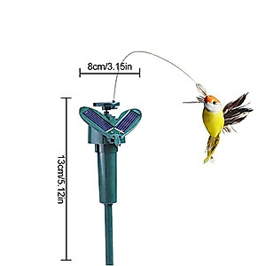 Caneem Solar Hummingbird, Solar Powered Flying Hummingbird, Solar or Battery Powered Realistic Birds Garden Decor for Outdoor, Yard