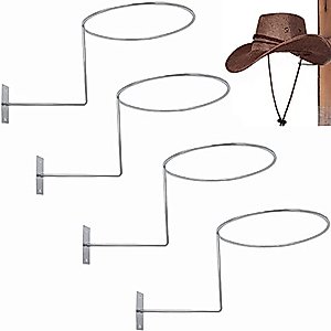 GrliTra Set of 4 Metal Hat Holder Wall Mounted Hat Rack for Baseball Cap or Cowboy Hat Rack Storage, Wigs Organizer Display Racks Cowboy Hat Rack Ball Wall Mounted Multifunctional Rack