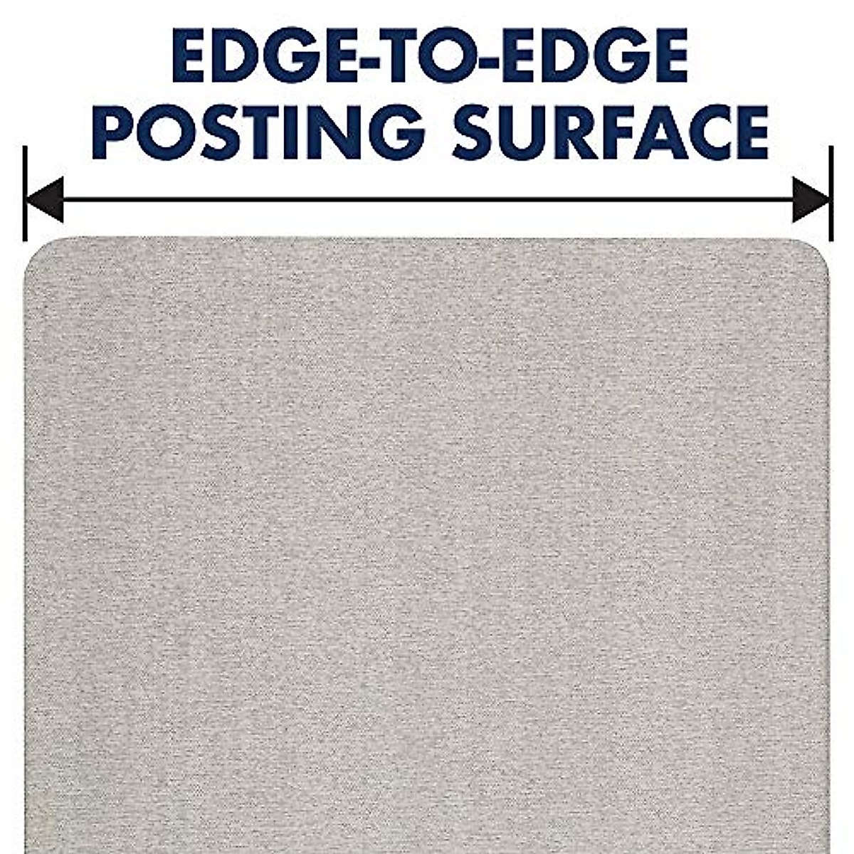 Quartet Bulletin Board for Walls, Fabric, 3' x 2', Frameless Pin Board, Fiberboard, Display Board, Oval Office, Home Office Decor or Home School Organization Board, Vertical/Horizontal, Gray (7683G)