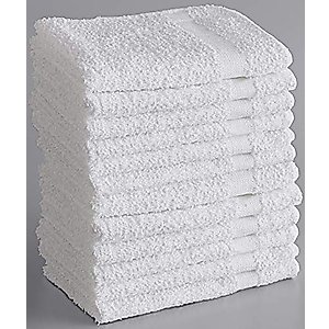 12 Pack Popcorn Texture Terry Wash Cloths Rags Orchid Blue White Gray Green Grey Multi Color (White)