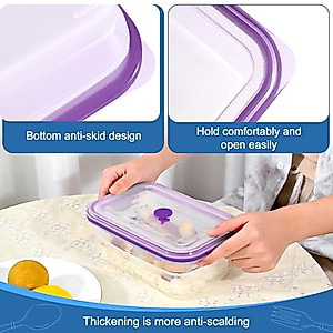 DERUI Collapsible Food Storage Containers, Premium Silicone, BPA Free,Microwave and Oven Safe Container with lids, For Travel, Camping or Baking 1200ml/40.6OZ(Purple,1Pack)