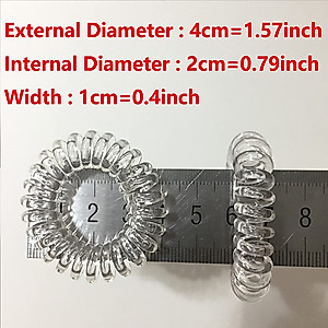 RN BEAUTY 27 Pieces Spiral Coil Hair Ties: Waterproof Elastic Traceless Ponytail Holders, Colorless 1.58inch (4cm) No Crease Hair Bands