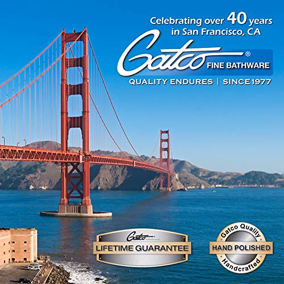 Gatco 1352 3-Tier Rectangle Taboret in Satin Nickel