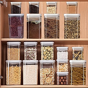 DMDFAN POP Airtight Food Storage Containers with Lids for Kitchen Pantry Organization, 3 PCS Air Tight Food Containers Set for Coffee Pasta Cereal Tea Nuts Sugar Rice (Grey)