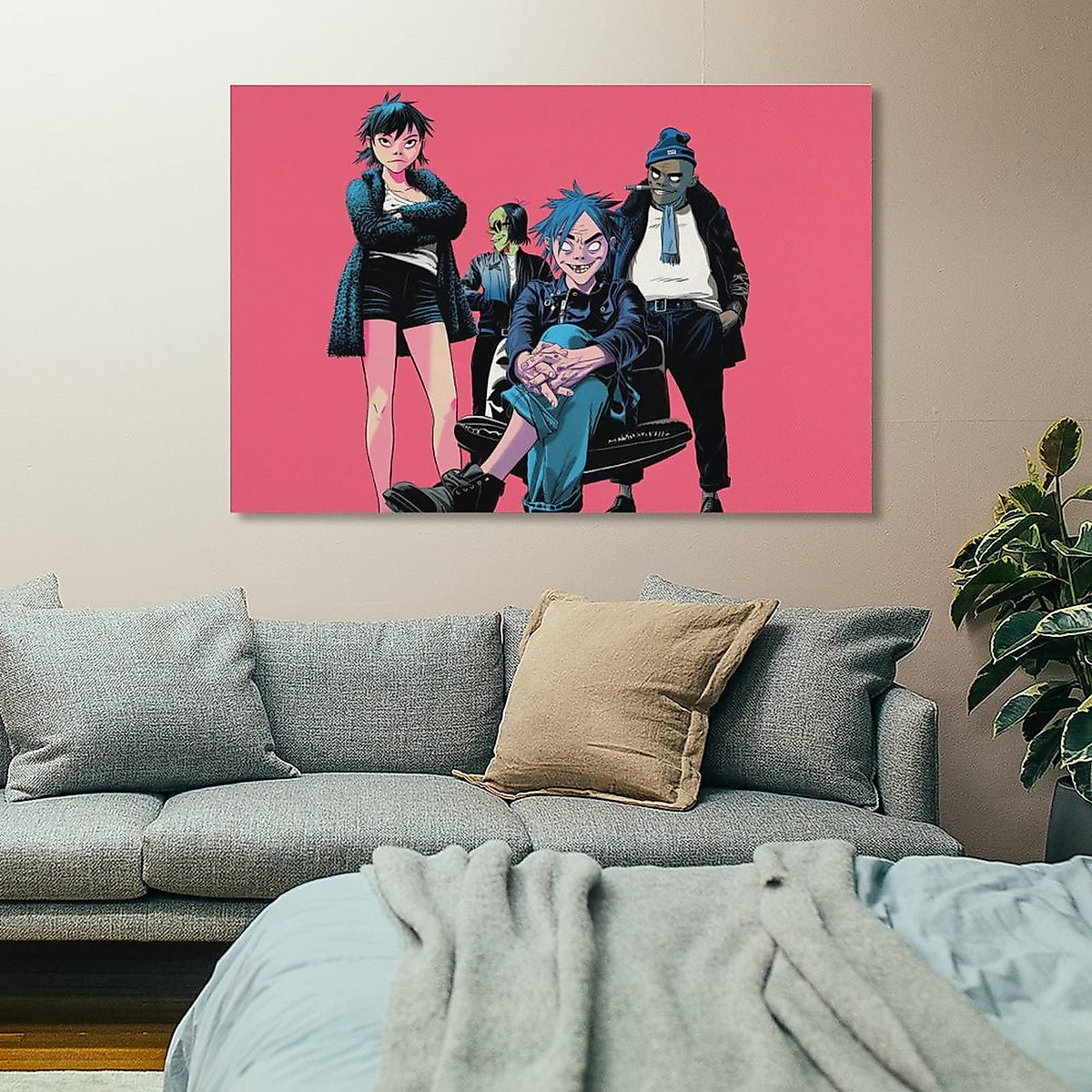 Fotuven England Rock Music Gorillaz Poster Canvas Art Poster And Wall Art Picture Print Modern Family Bedroom Decor Posters Unframe 12x18inch(30x45cm)