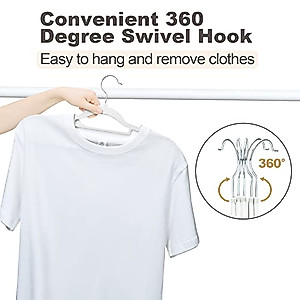Edergoo Plastic Hangers, Hangers Non Slip 30 Pack, Non-staining Space Saving Hangers, 17.1 inches Coat Hangers Heavy Duty Hanging Dry Wet Clothes, Gray
