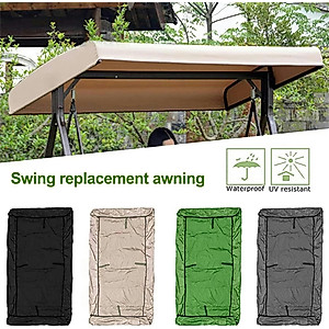 BTURYT Universal Replacement Canopy for Swing Seat, Garden Chair Tent Porch Top Cover Swing Roof, Waterproof/UV Resistant Swing Canopy Cover for Garden Outdoor Patio
