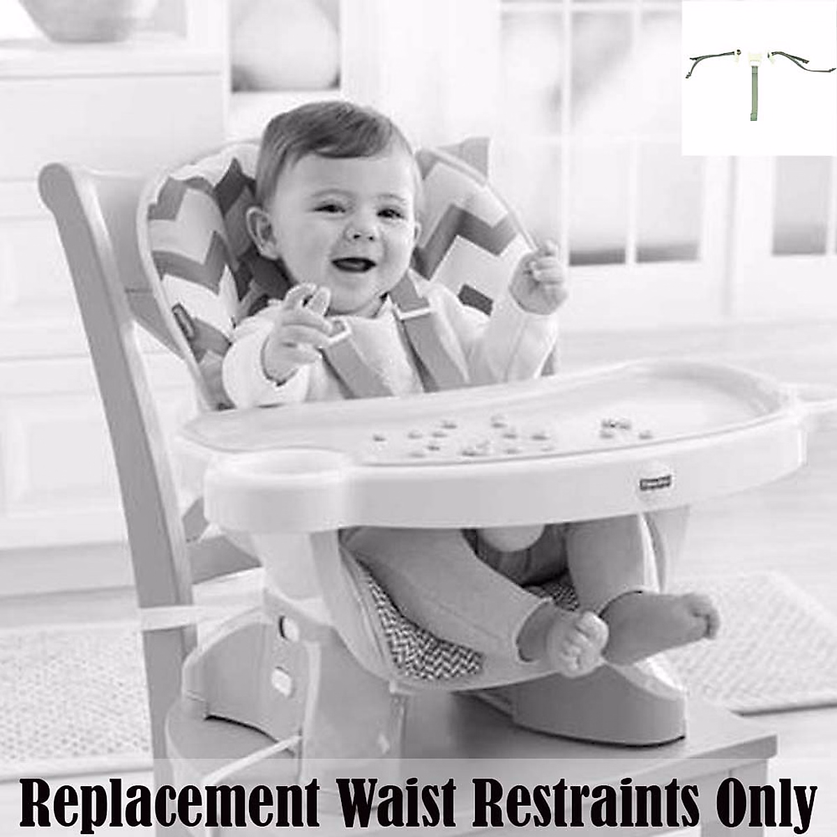 Fisher Price Space Saver High Chair Replacement (DLG99 Gray Space Saver Straps)