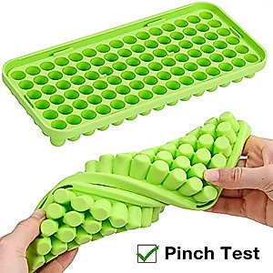 Webake Silicone Ice Cube Tray with Lid Small Ice Nugget Molds 90 Grids Mini Tiny Crushed Ice Trays 2 Pack For Chilled Drinks, Whiskey Cocktails (Stackable, BPA Free)