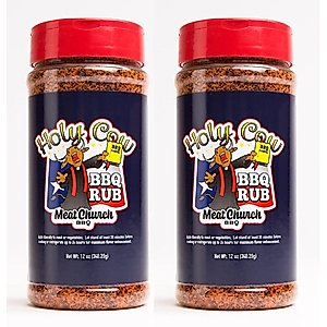 Meat Church BBQ Rub Combo: Two Bottles of Holy Cow (12 oz) BBQ Rub and Seasoning for Meat and Vegetables, Gluten Free, Total of 24 Ounces
