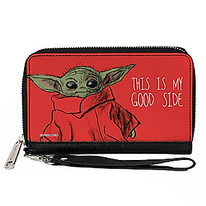 Buckle-Down Women's PU Zip Around Wallet Rectangle-Star Wars The Child, 7.5"x4.5"