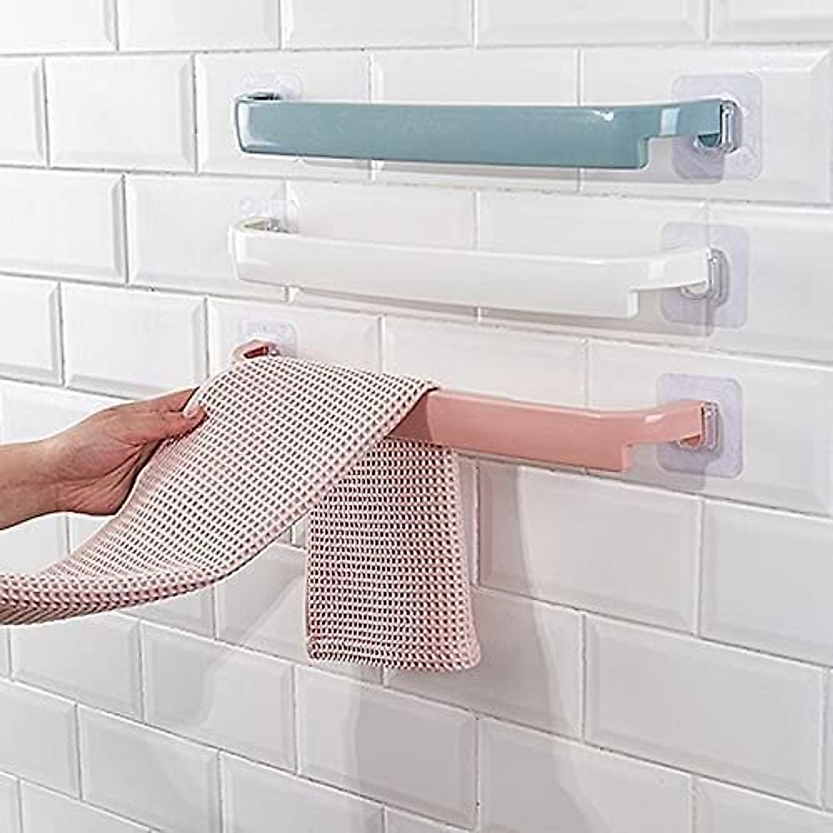 Towel Rack Towel Bar Towel Holder Rack Wall Mounted Kitchen Accessories 44/53.5cm Towel Hanger Bathroom Storage Cupboard Door Bath Hanger Towel Shelf Towel Stand (Color : E)