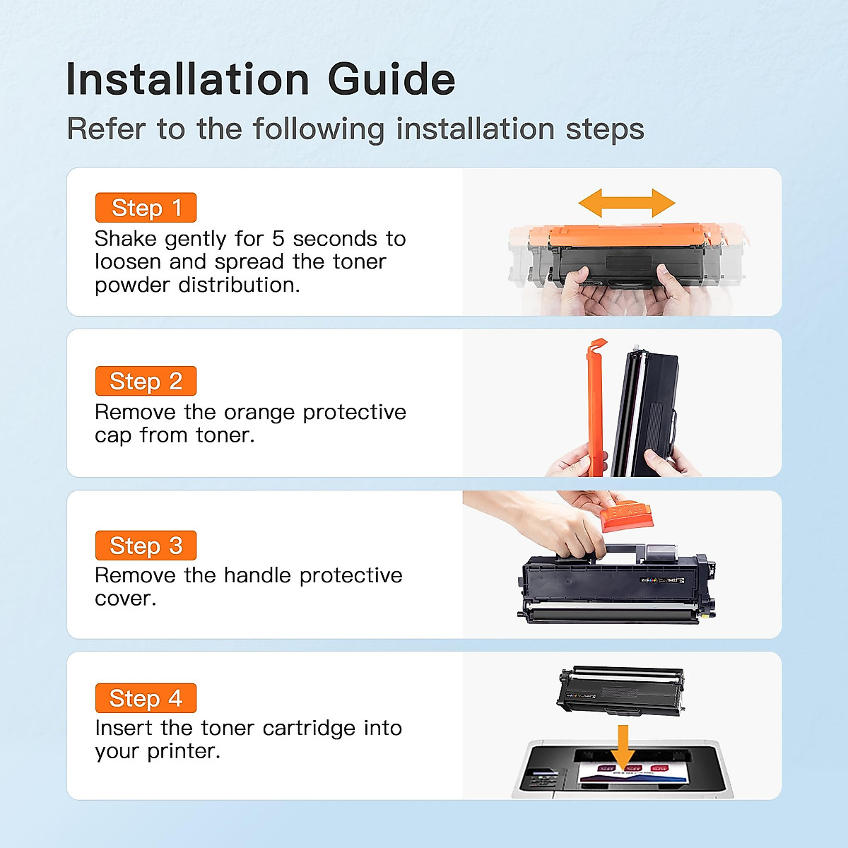 E-Z Ink (TM Compatible Toner Cartridge Replacement for Brother TN-433 TN433 TN433bk TN431 Compatible with HL-L8260CDW HL-L8360CDW MFC-L8610CDW MFC-L8900CDW (Black, Cyan, Magenta, Yellow, 4 Pack)