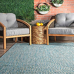 nuLOOM Wynn Braided Indoor/Outdoor Accent Rug, 3x5, Aqua